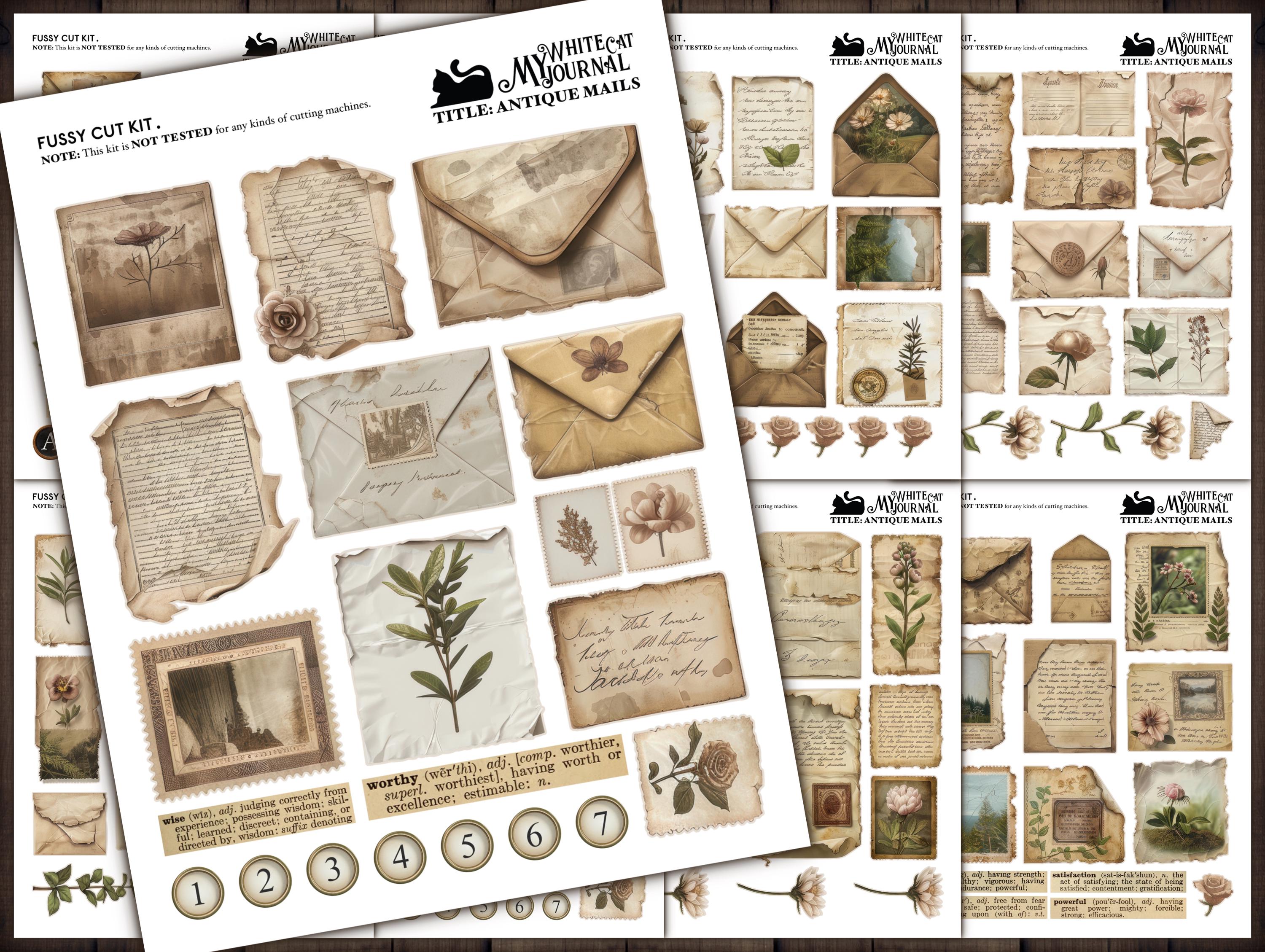 Antique Mail Ephemera Kit | Printable Junk Journal Pages | Vintage ...