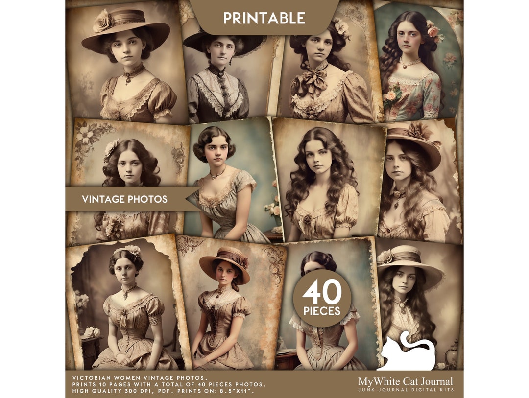 Junk Journal, Victorian Women, Printable, Old Photographs, Vintage ...