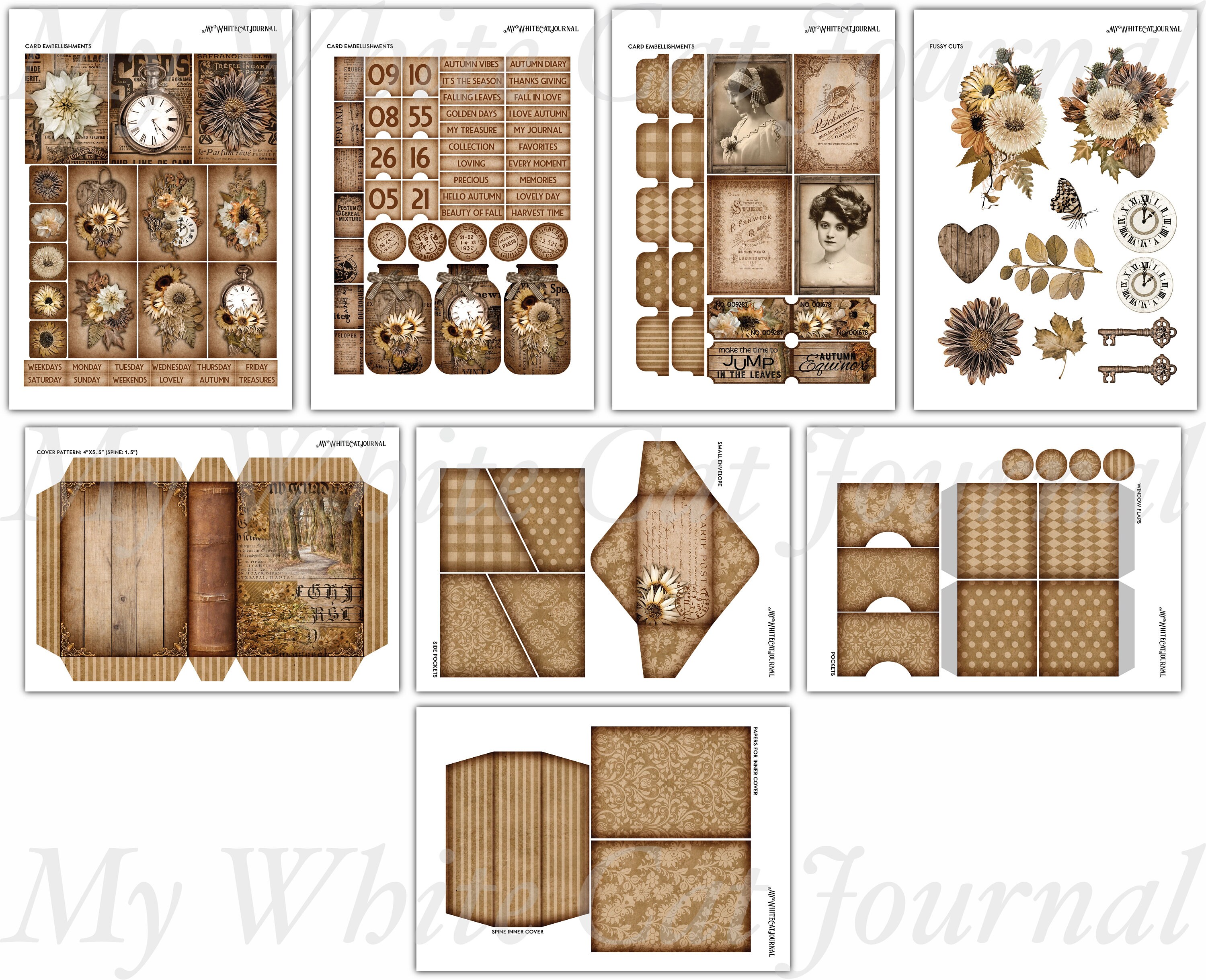 Junk Journal Autumn Printable Mini Junk Journal Kit - Etsy