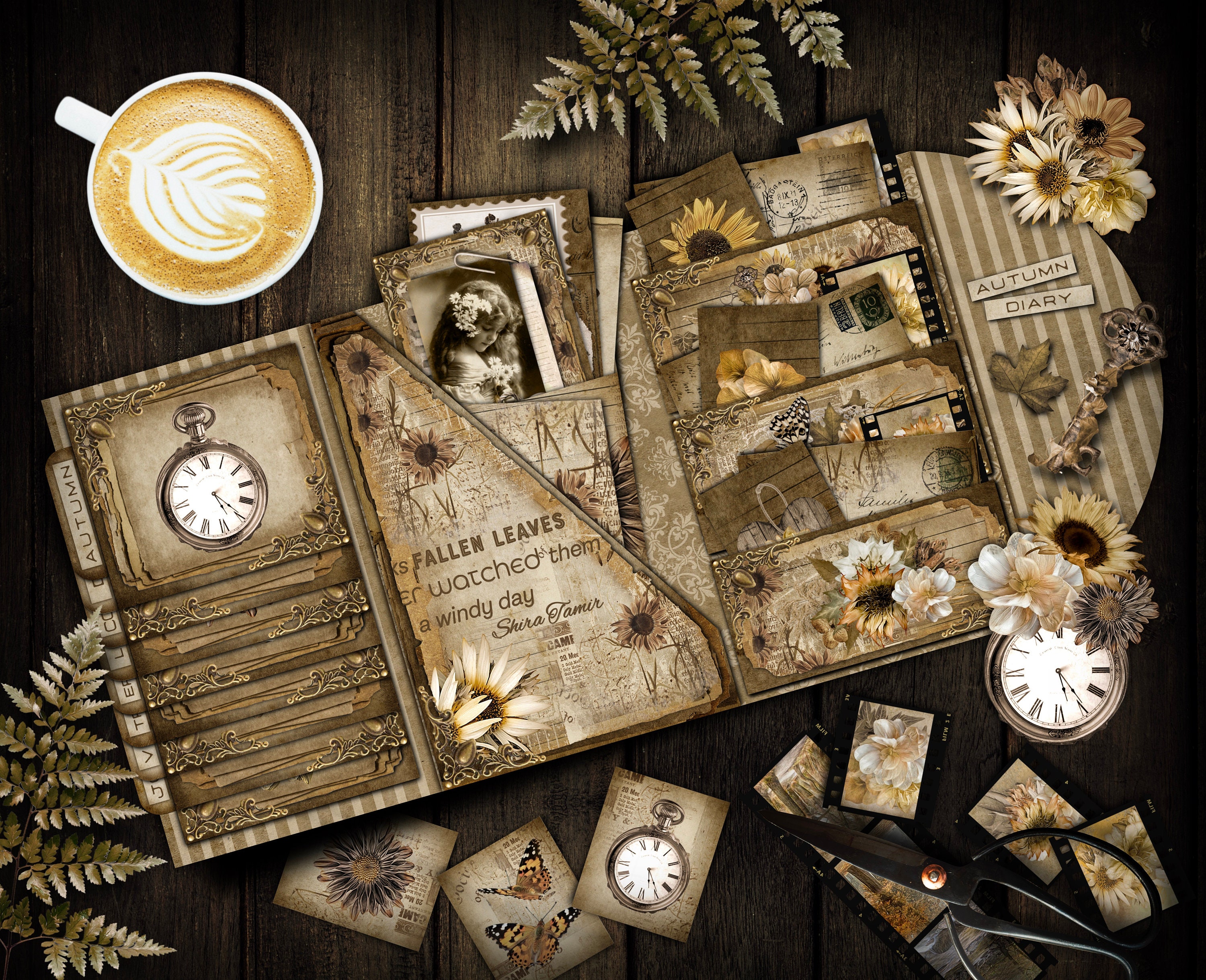 Junk Journal Autumn Diary Folio Folding Folio Loaded - Etsy Canada