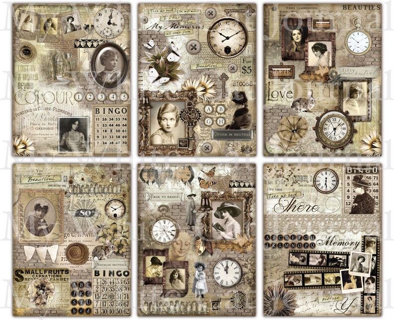 Junk Journal Stuck in Neutral Paper Pack Printable - Etsy