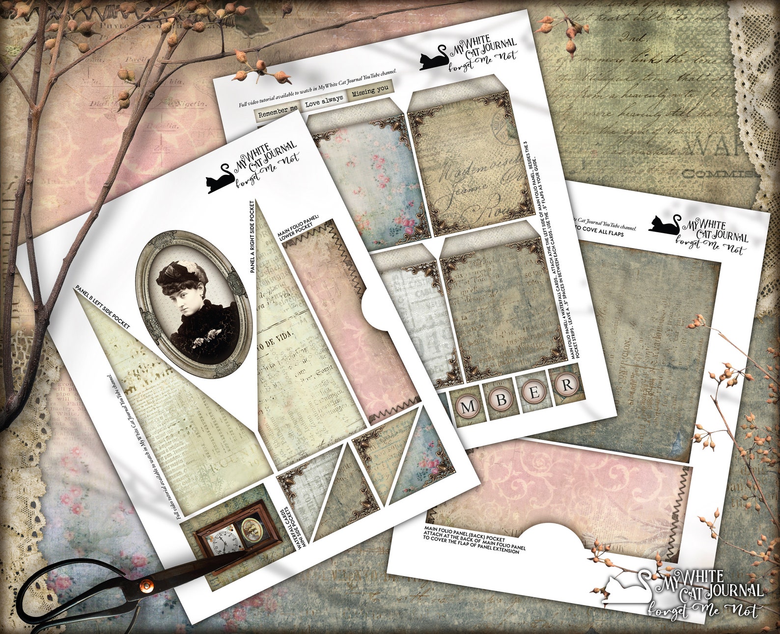 Junk Journal, Printable, Victorian, Folio Kit, Folding Folio, Loaded ...