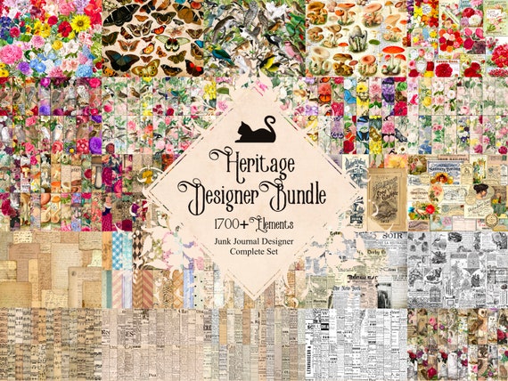 1700 Graphics Bundle Ephemera Clipart Collage Paper | Etsy
