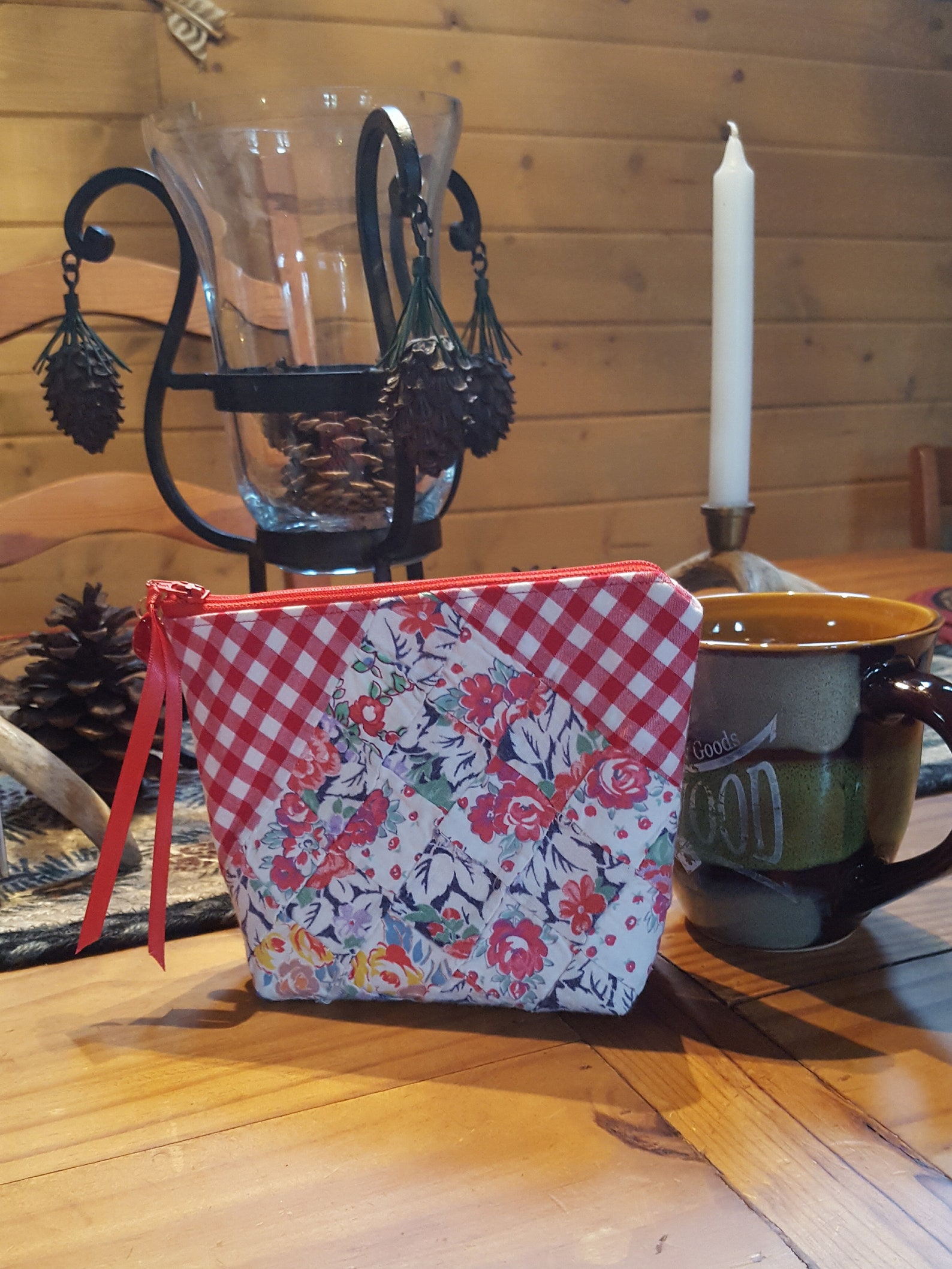Vintage Quilt Zipper Pouch - Country Farm Cabin Shabby Chic Style - Etsy