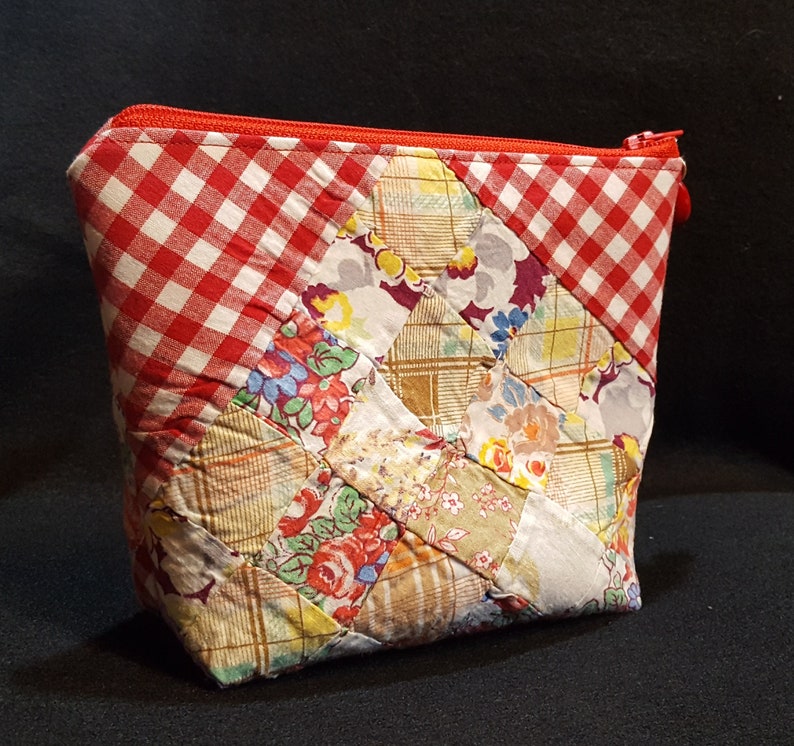 Vintage Quilt Zipper Pouch - Country Farm Cabin Shabby Chic Style - Etsy