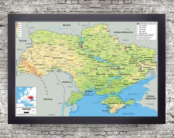 Ukraine Poster Map - Etsy