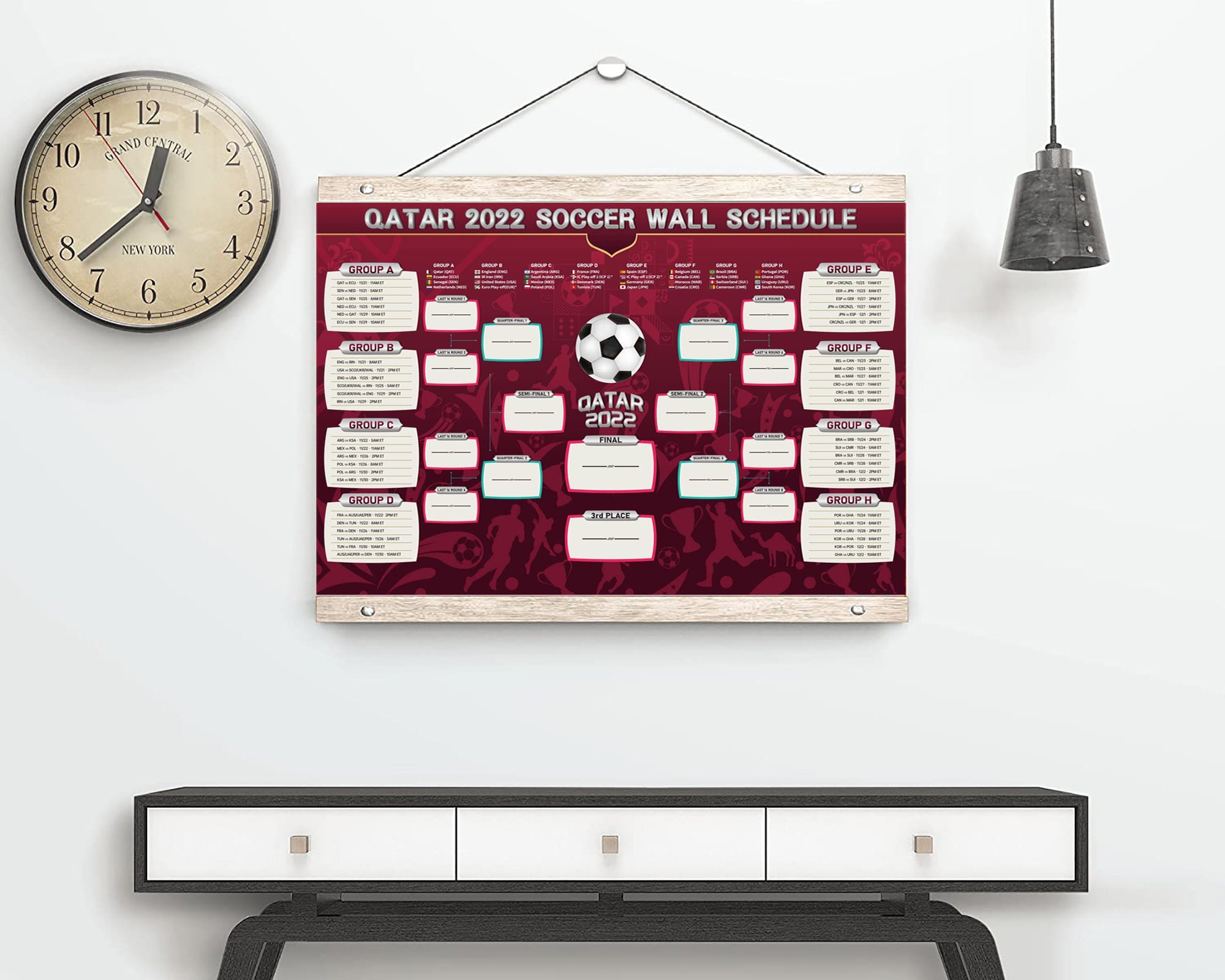 2022 World Cup Schedule Bracket Prediction Wall-Chart, FIFA World Cup ...