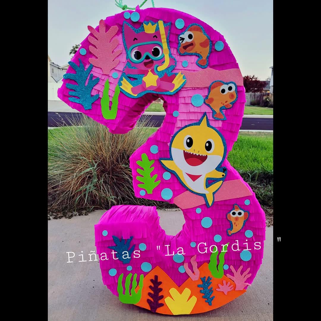 Baby Shark Number Pinata,number Pinata,kids Pinata,baby Shark Party ...