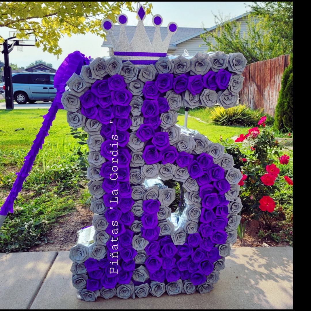 Quinceanera Piñata,rose Piñata,floral Piñata,quince Piñata,number 15 ...