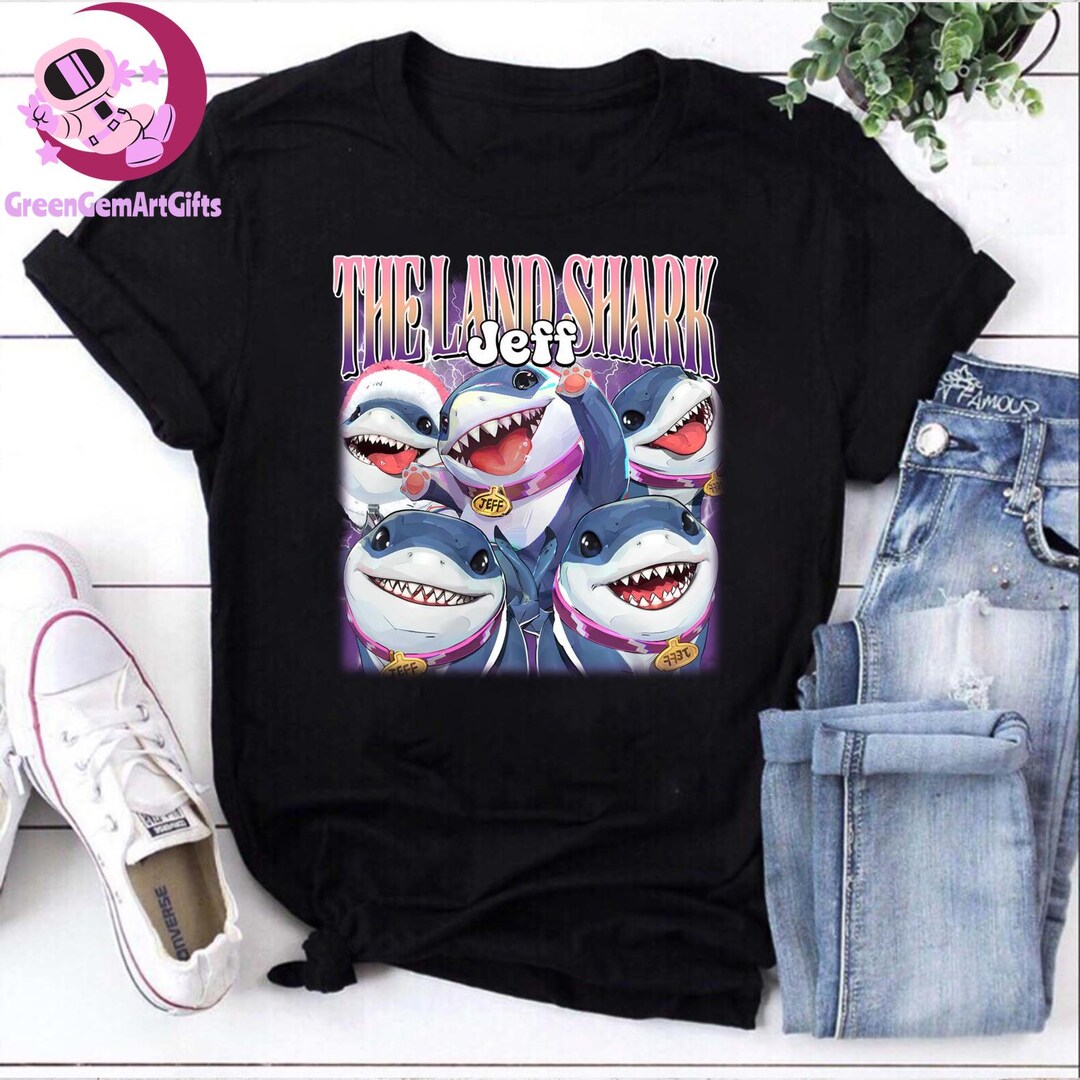 Jeff the Landshark Bootleg Shirt, Superhero Shark Sweatshirt, Cute ...