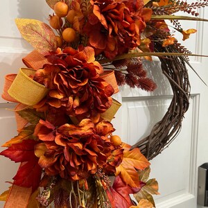 Fall Hydrangeas Front Door Wreath - Etsy