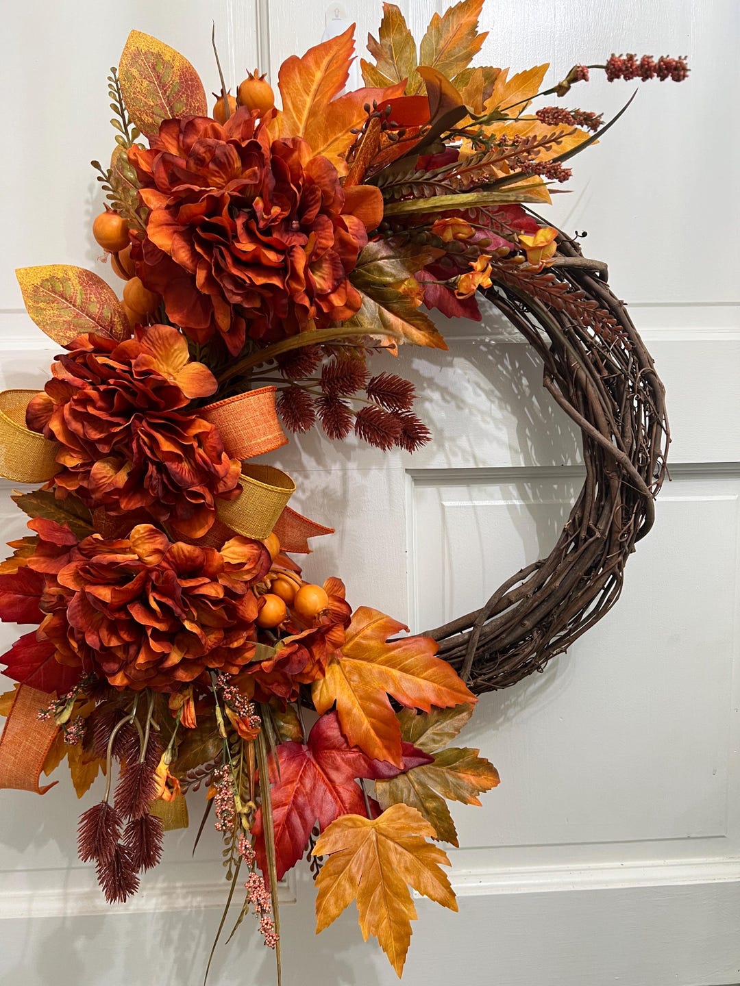 Fall Hydrangeas Front Door Wreath - Etsy