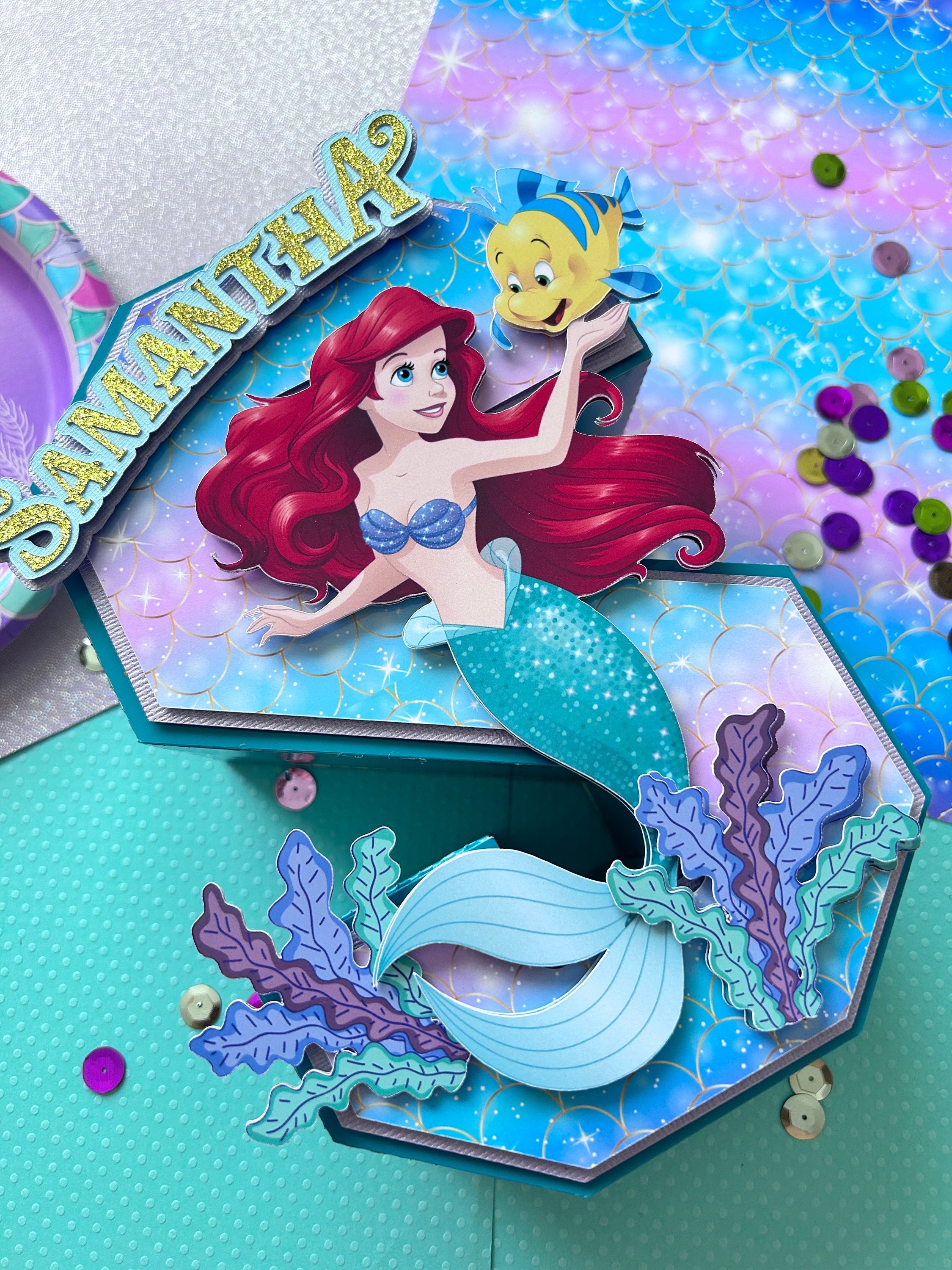 Little Mermaid 3d Letter, Ariel 3D Letter, Little Mermaid Party ...