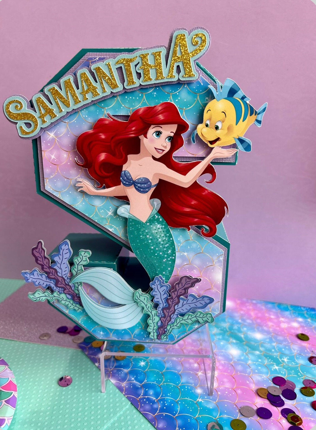 Little Mermaid 3d Letter, Ariel 3D Letter, Little Mermaid Party ...