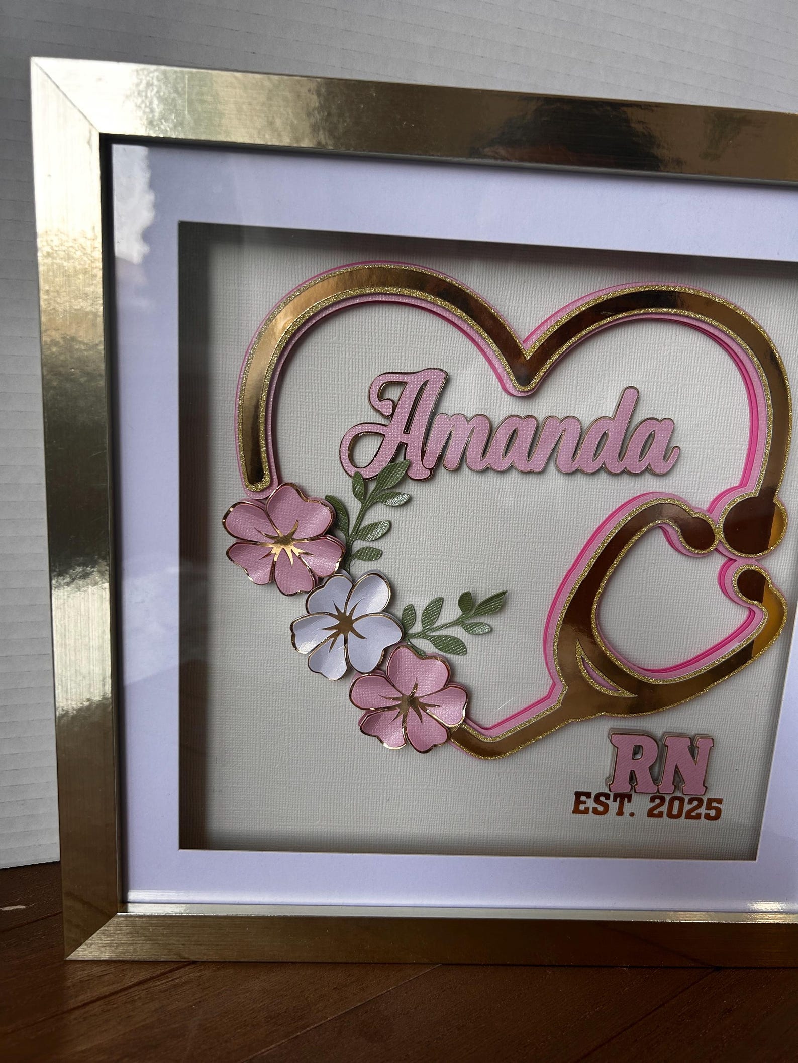Pink Nurse Shadow Box, Nurse 3d Letter, Graduation Present, Graduation ...