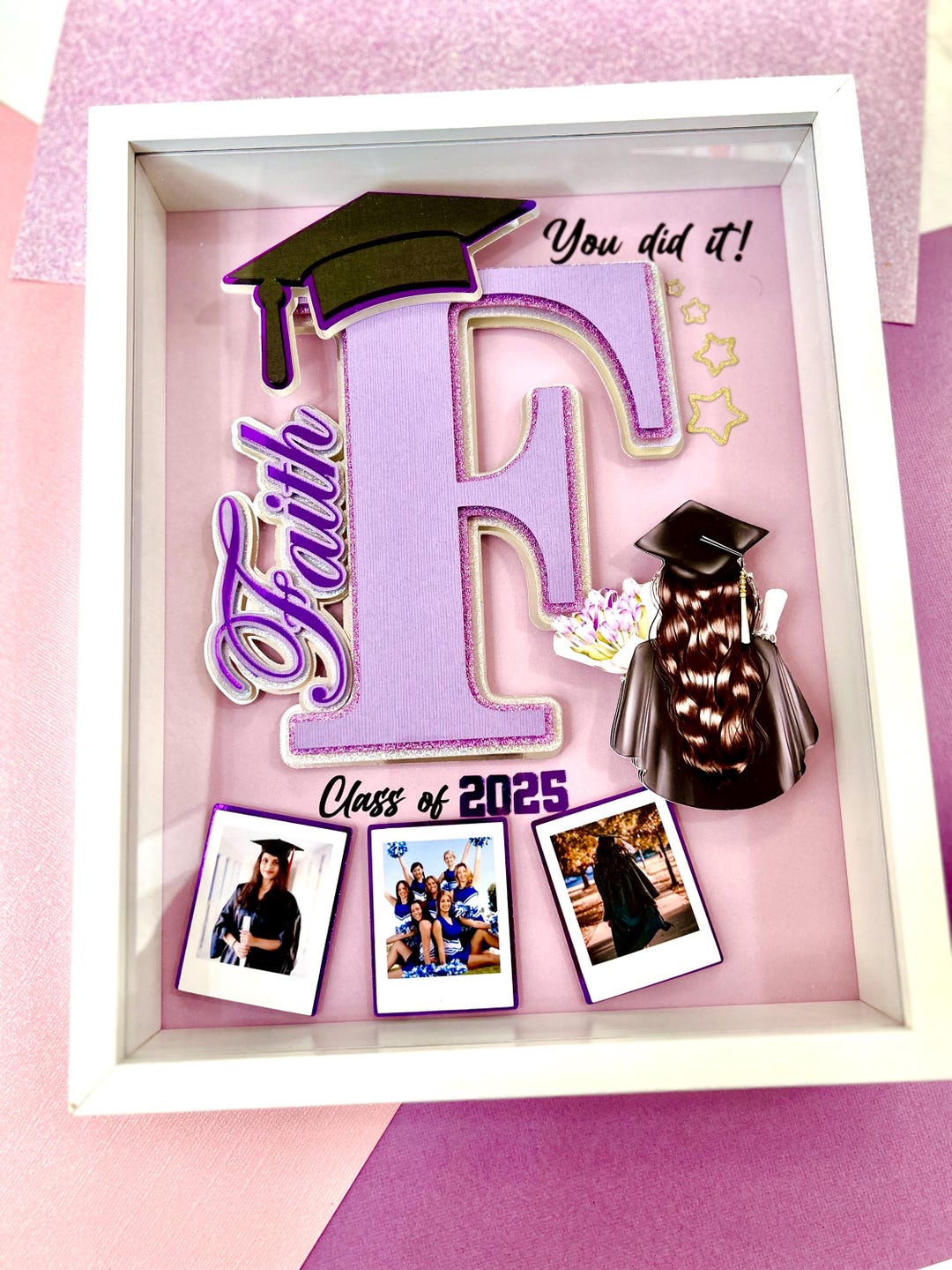 Graduation Shadow Box Graduation Cap Custom Shadow Box Grad Gifts Nurse ...