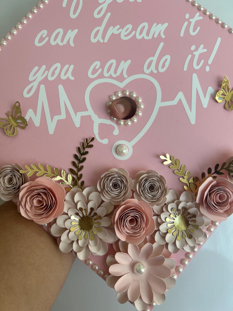 Flower Graduation Cap Topper, Graduation Cap Topper, Flower Grad Cap ...