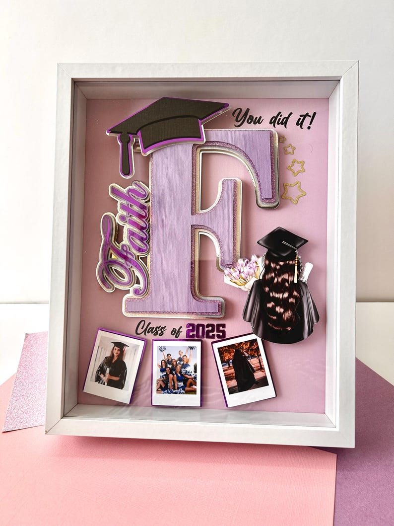 Graduation Shadow Box Graduation Cap Custom Shadow Box Grad Gifts Nurse ...