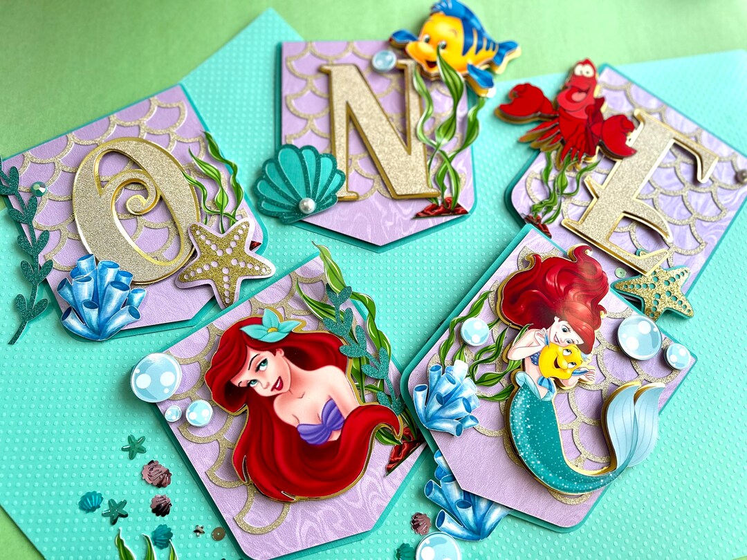 Little Mermaid Banner, Little Mermaid Party, Ariel Birthday Banner ...