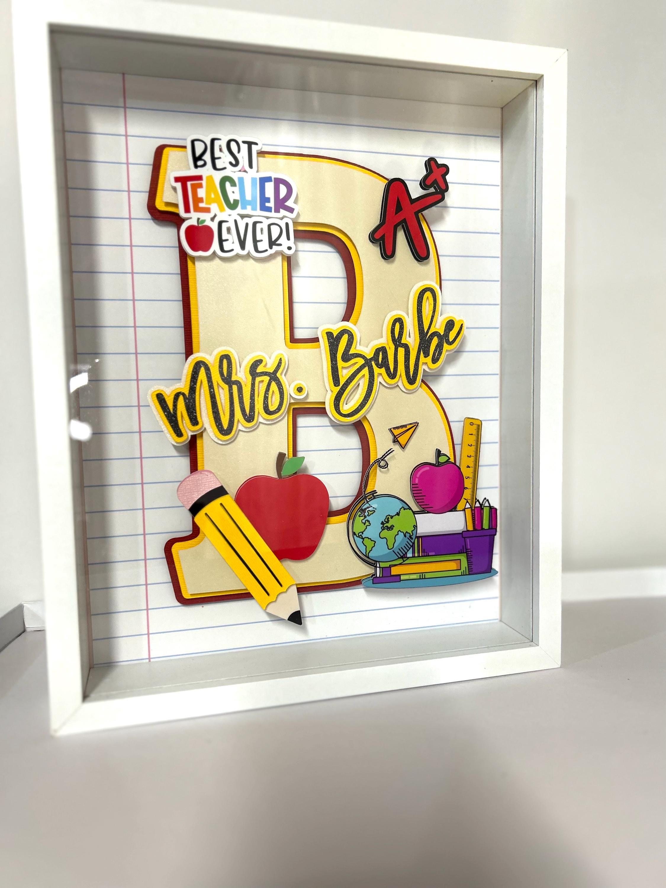 Teacher 3d Letter, Teacher Shadow Box, Teacher Sign, Shadow Box, - Etsy