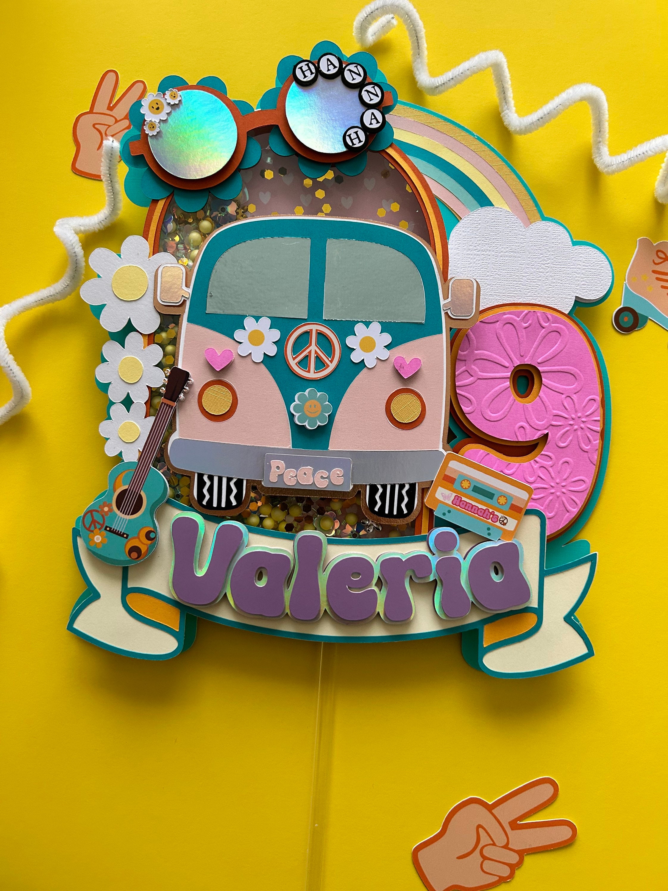 Groovy Cake Topper, Hippie Cake Topper, Retro Cake Topper, 80's Cake ...