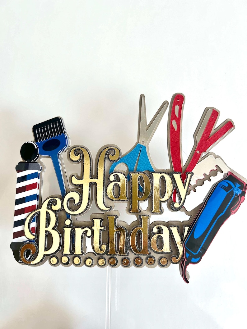 Barber Cake Topper - Etsy