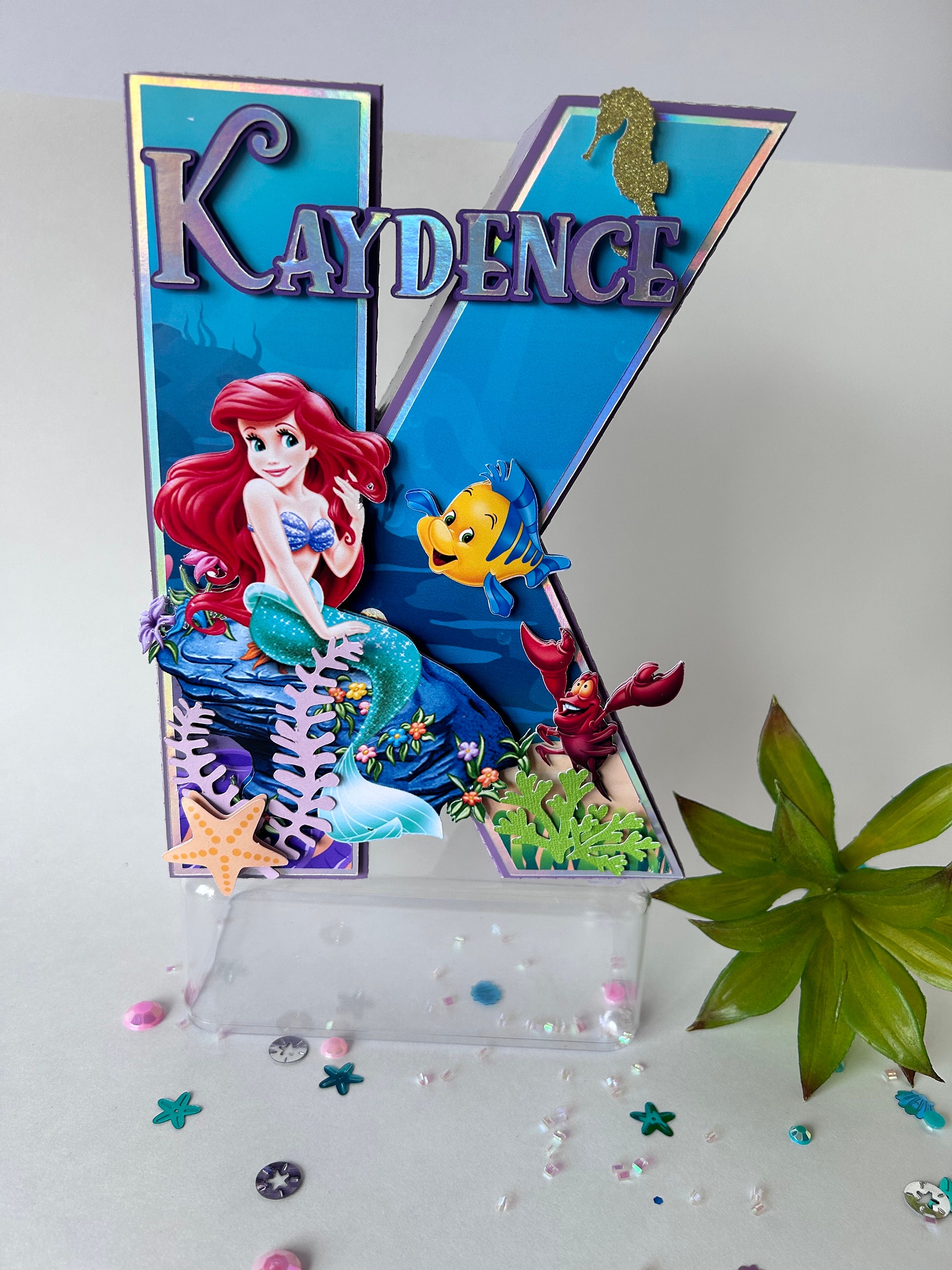 Little Mermaid 3d Letter, Ariel 3D Letter, Little Mermaid Party ...