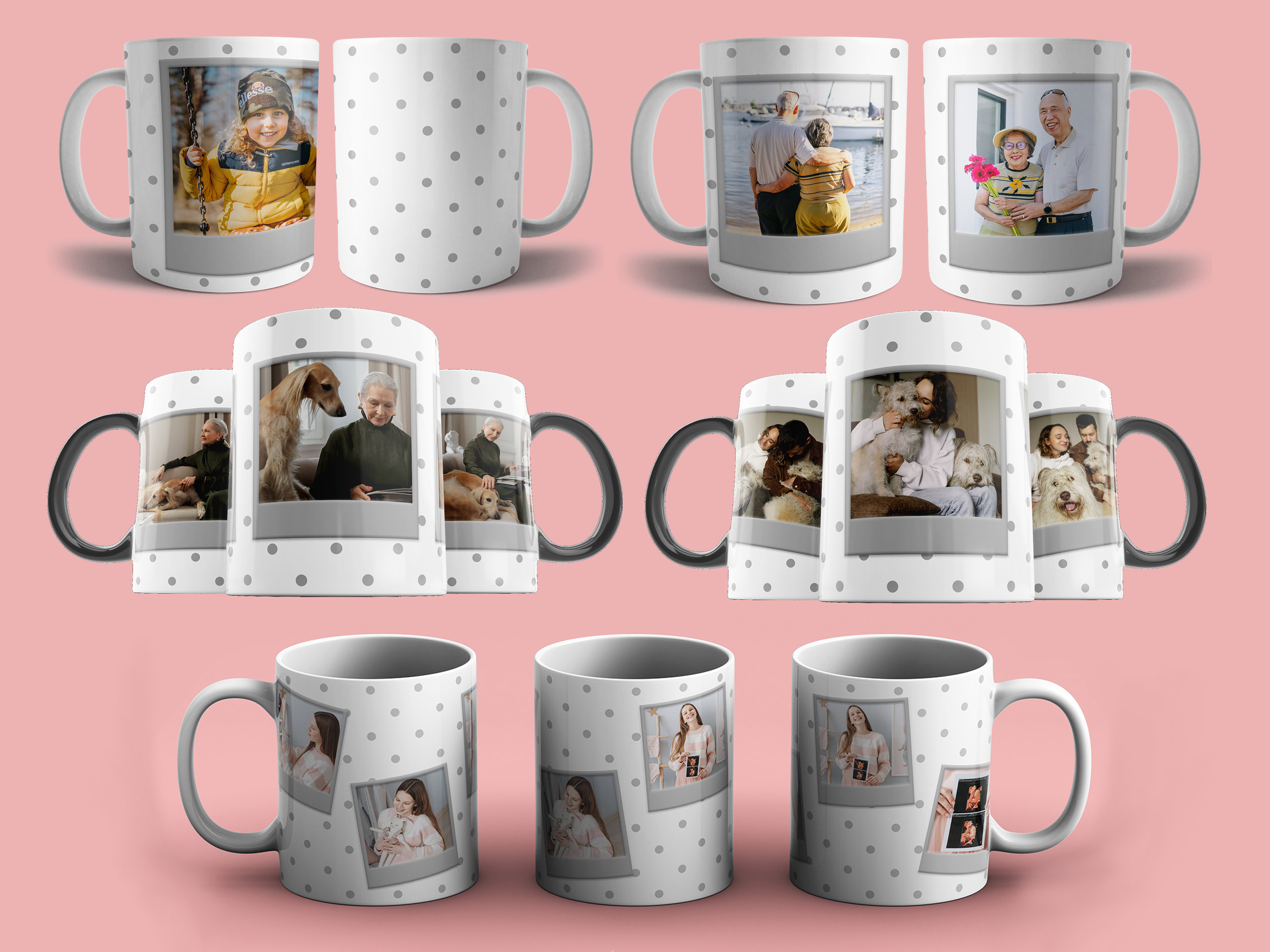 5 Plantillas Para Tazas Con Fotos, Descarga DIGITAL, Taza De ...