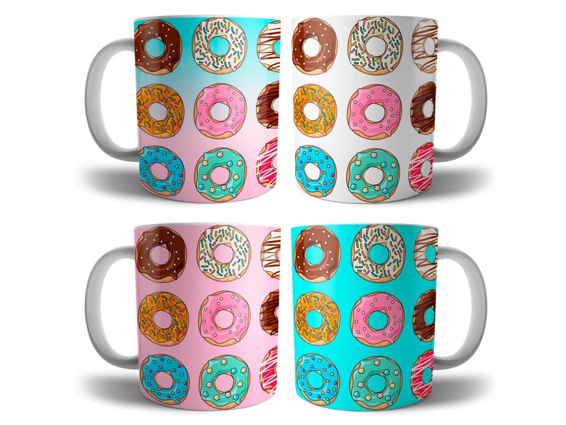 Donuts MUG TEMPLATE Mug Template Digital DOWNLOAD - Etsy Canada