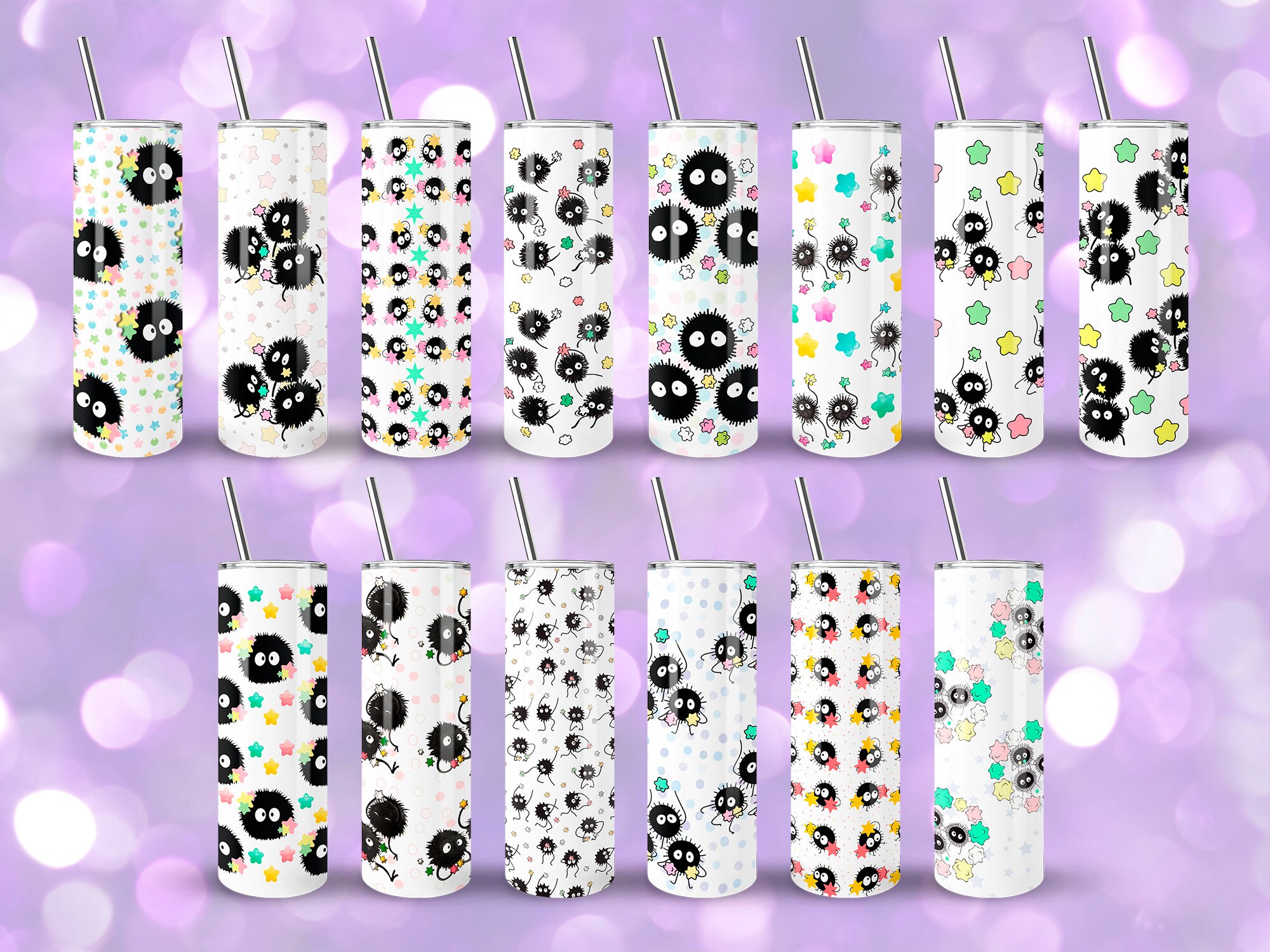 Soot Sprites 20oz TUMBLER TEMPLATE, Soot Sprites Tumbler Wrap, Digital ...