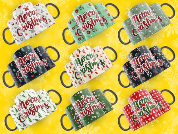 14 Christmas MUG TEMPLATE Digital Download Sublimation Mug - Etsy