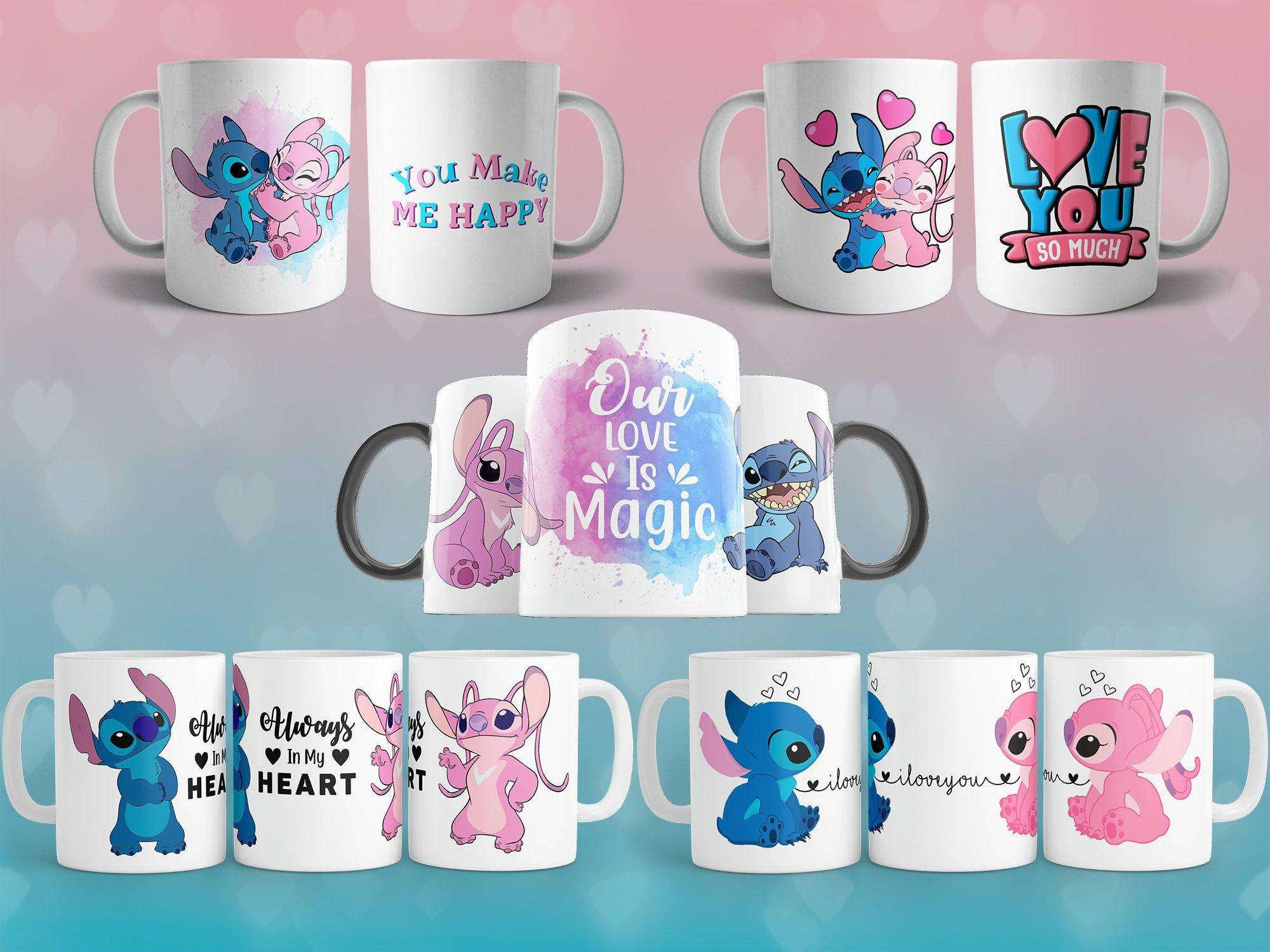 5 Stitch y Angel TAZA PLANTILLA, cartoons mug template, descarga ...