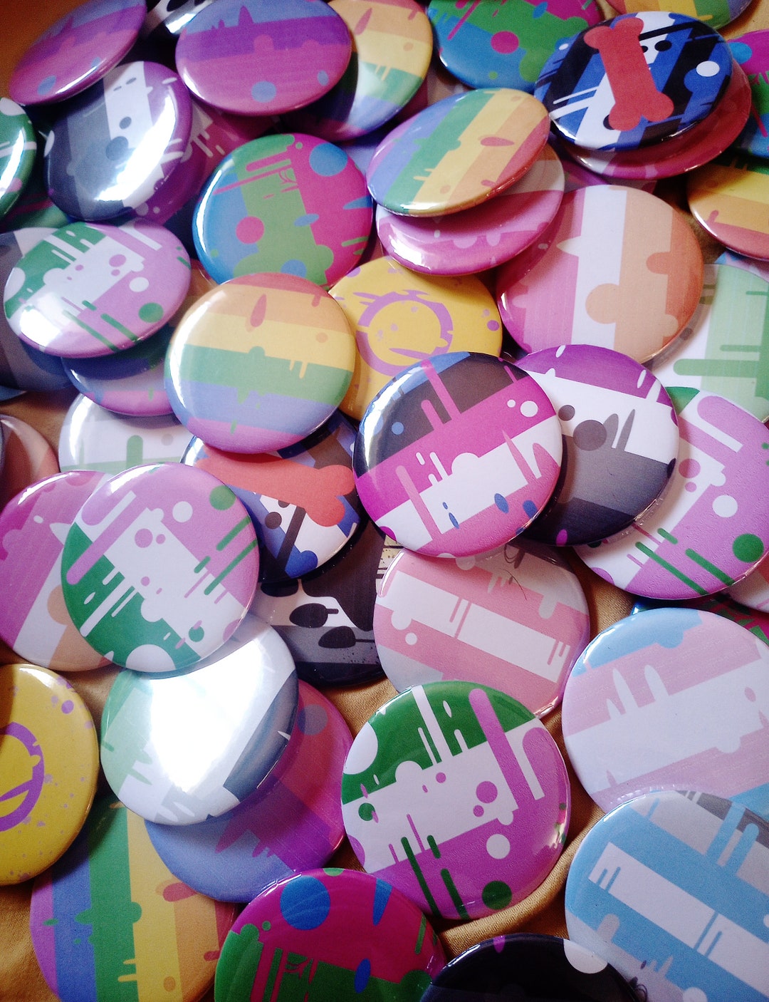 Acid Drip Pride Buttons Pride Flag Pinback Buttons - Etsy Canada