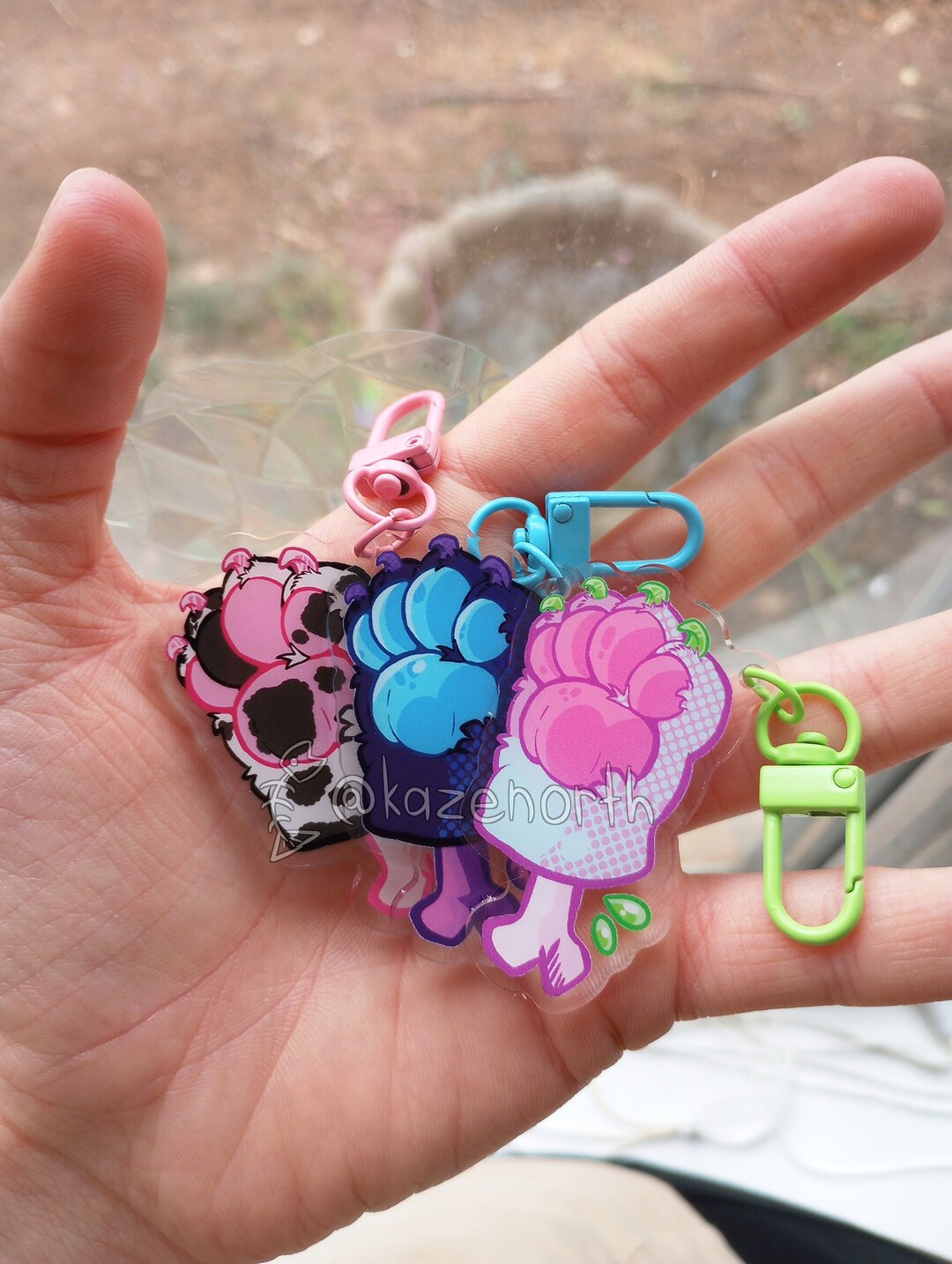Paw Keychains Paw Acrylic Charm Furry Keychains - Etsy