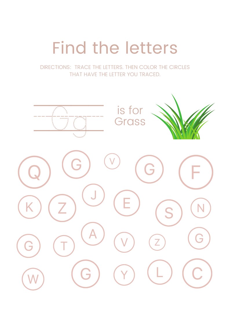 Trace & Color Worksheet - Etsy