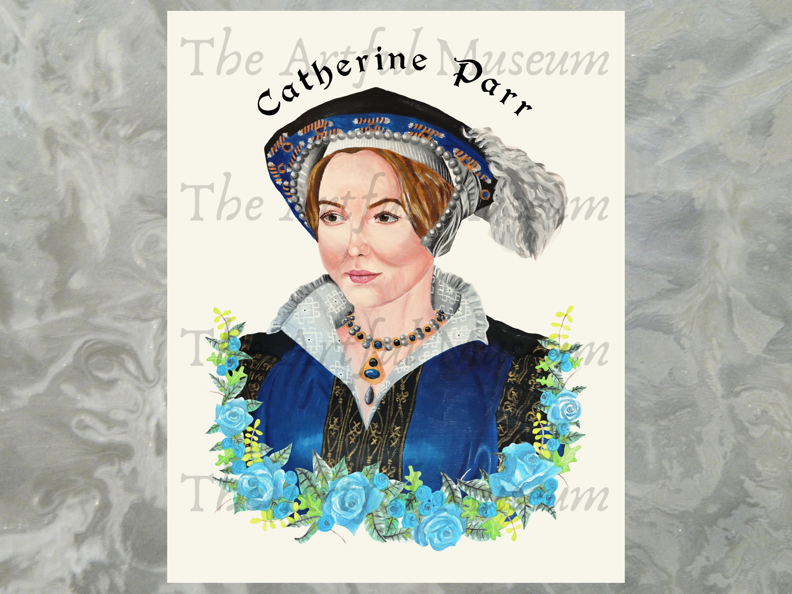 Catherine Parr Portrait Print Tudor Poster, Henry VIII Wife, History ...