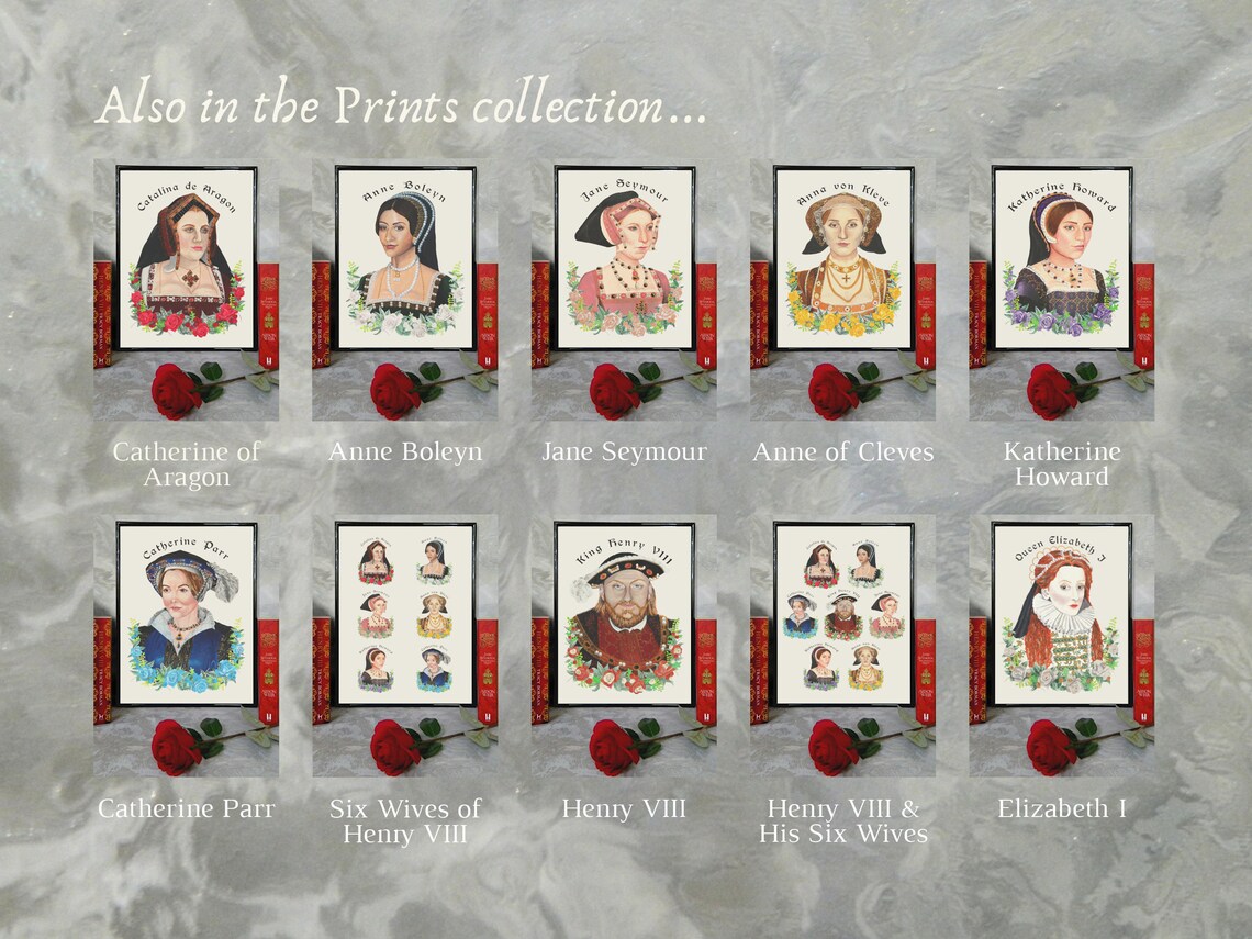 Catherine Parr Portrait Print Tudor Poster, Henry VIII Wife, History ...
