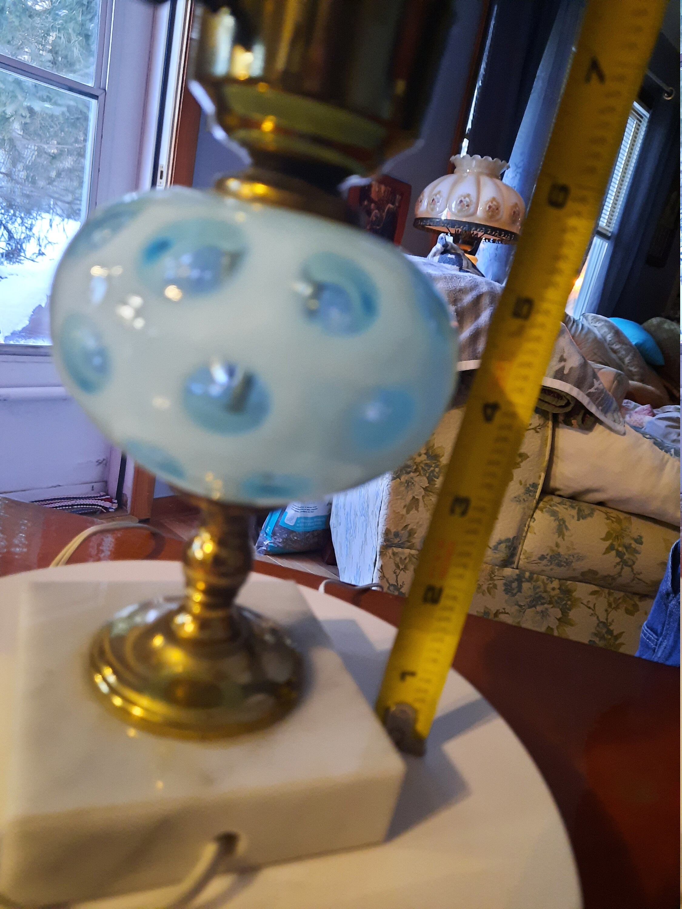 Fenton Baby Blue Coindot Miniature Lamp Rare and Matching Dish - Etsy