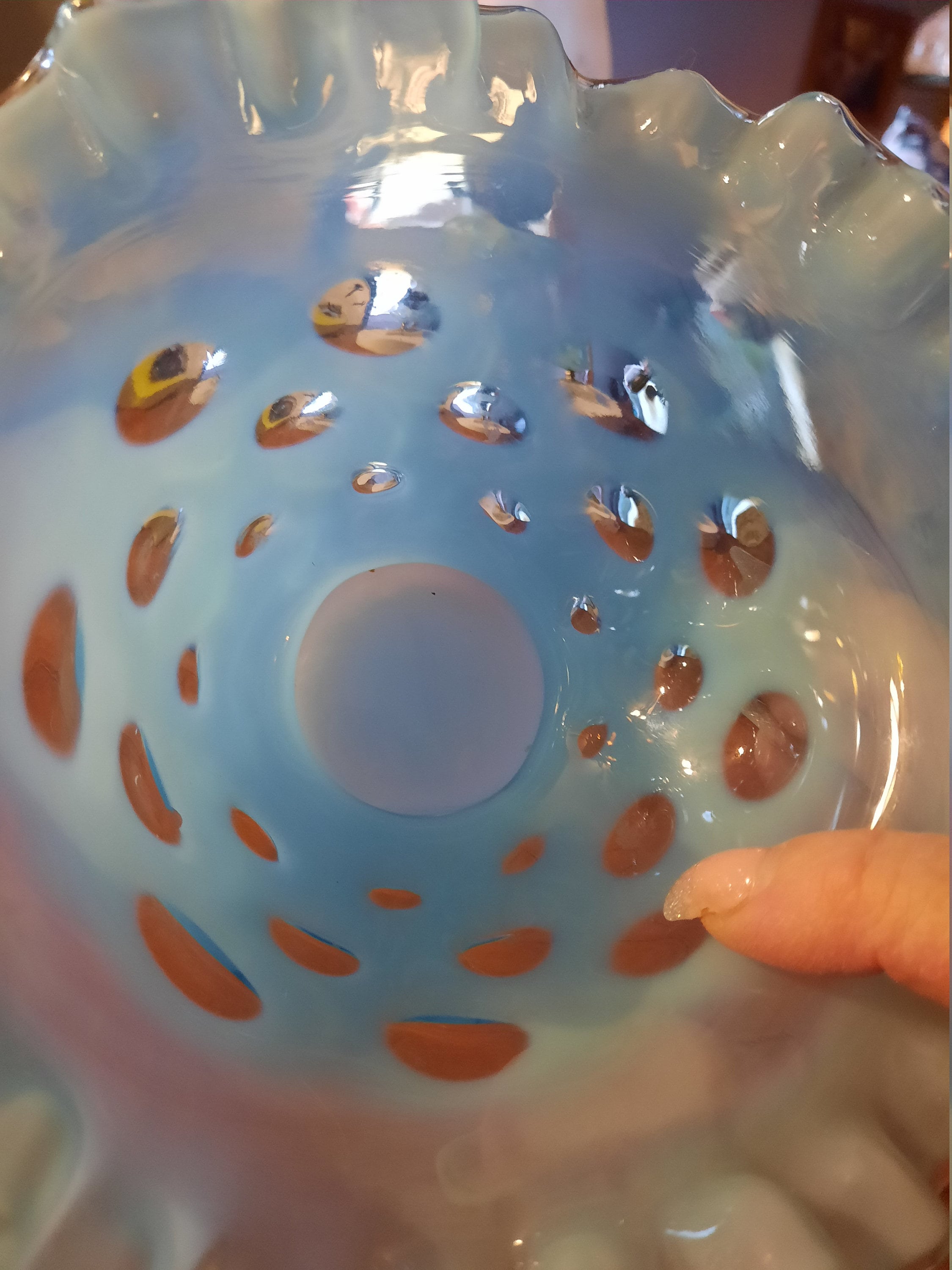 Fenton Baby Blue Coindot Miniature Lamp Rare and Matching Dish - Etsy