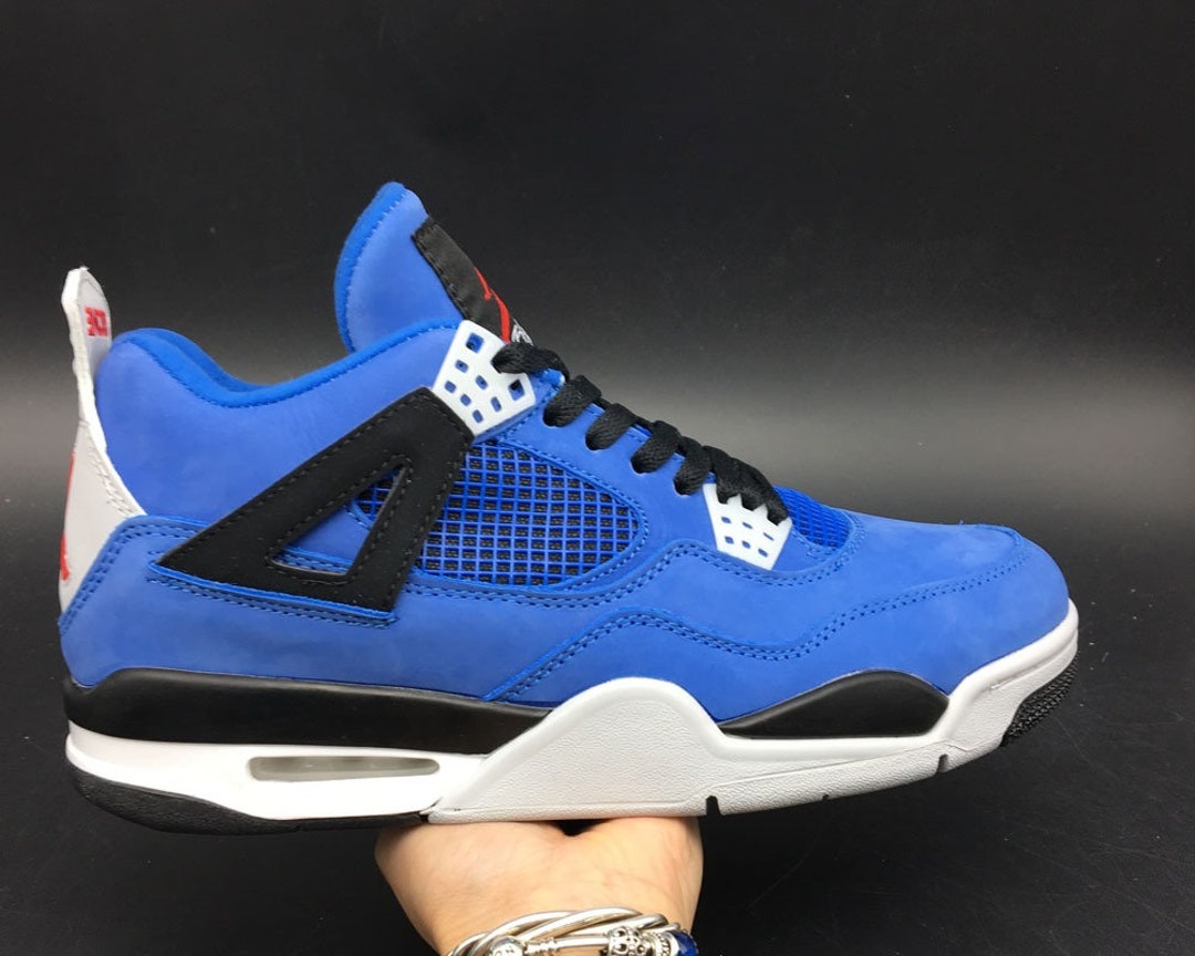 Eminem X Jordan 4 encore Blue/black-grey/red sport Sneaker, Trainers ...