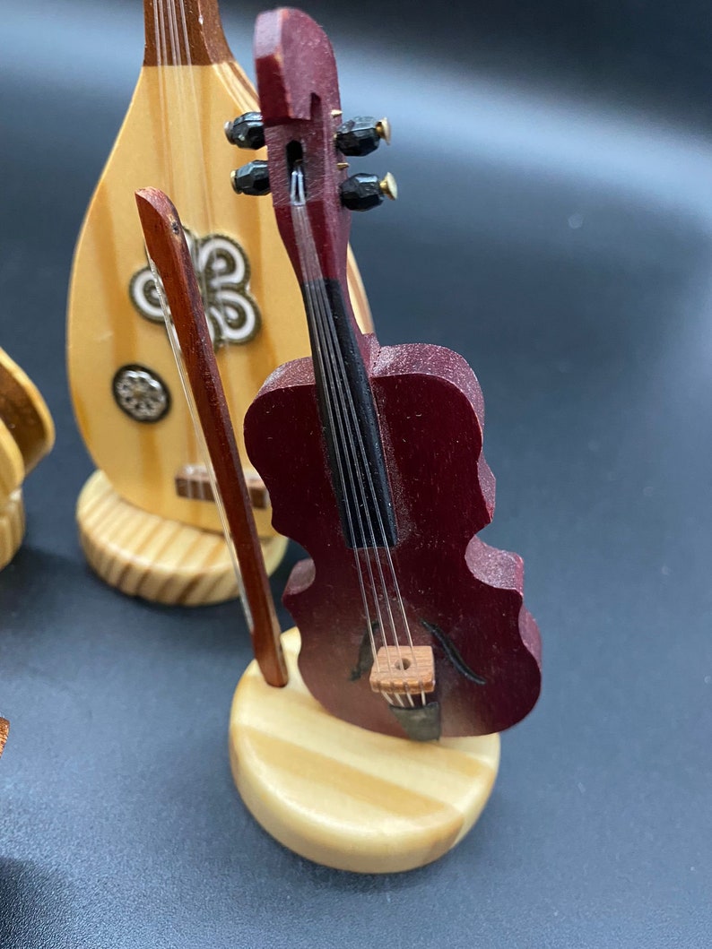 Miniature Instrument Set, Guitar, Violin, Tabla, Riq - Etsy