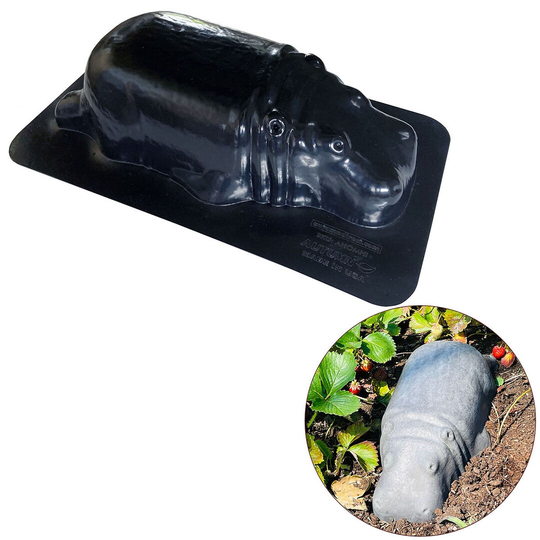 AUTUMN Hippo Garden Decor Mold, Concrete Cement Mold, Hippopotamus for ...