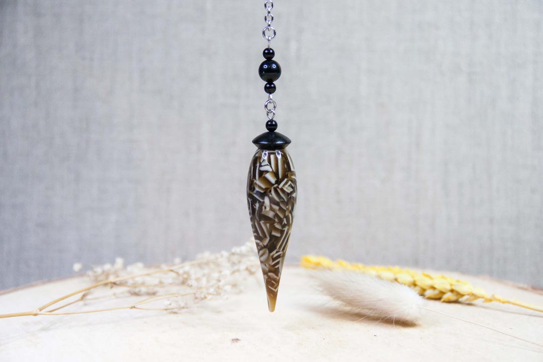 Divinatory Pendulum in Resin and Ebony Wood (cameroon) - Weighted ...
