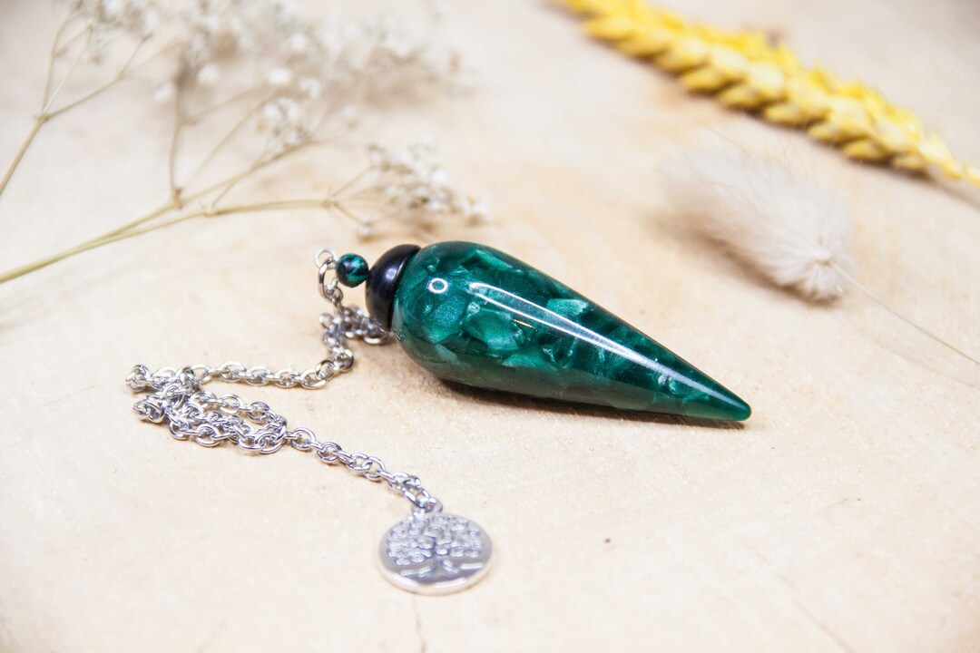 Divination Pendulum in Resin and Ebony Wood Weighted Long 6.2 Cm ø 2 Cm ...