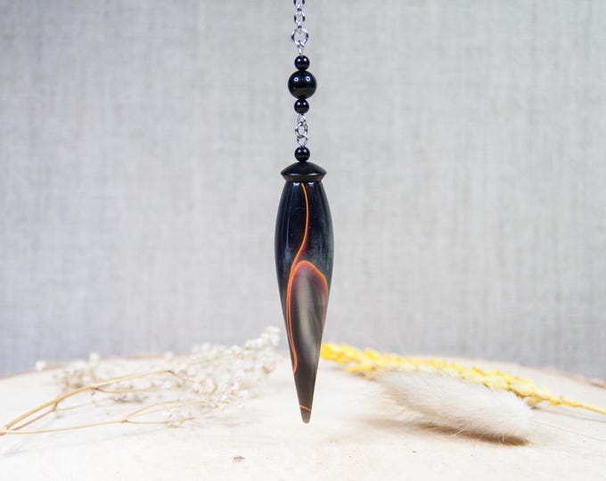 Divinatory Pendulum in Resin and Ebony Wood (cameroon) - Weighted ...
