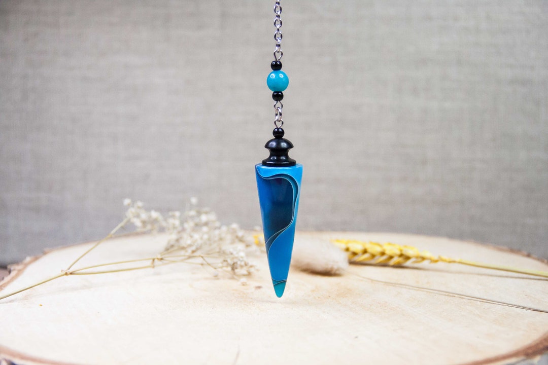 Divination Pendulum in Resin and Ebony Wood cameroon Weighted Long 6.7 ...