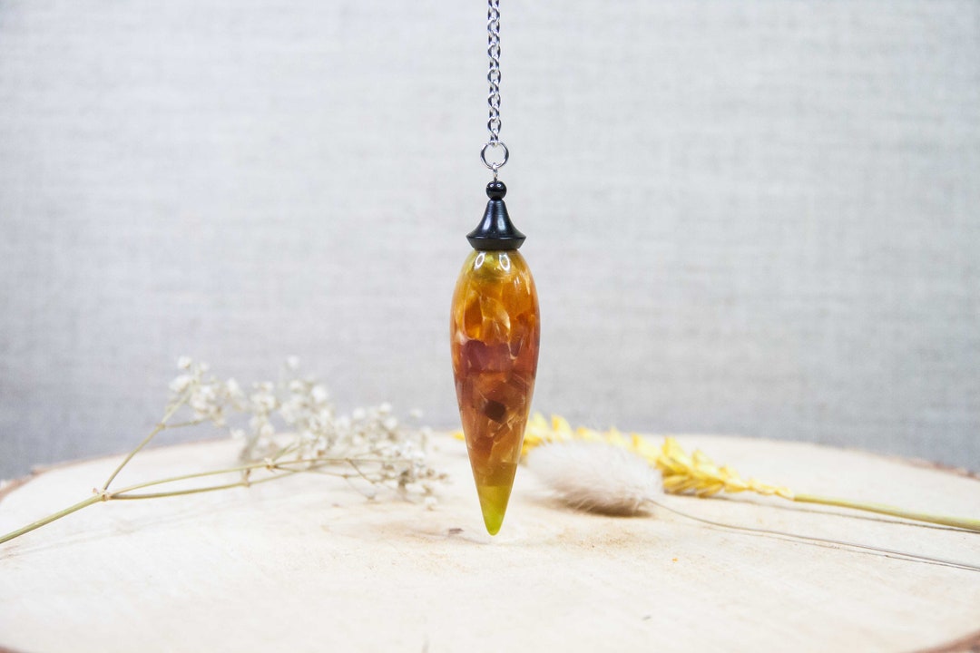 Divination Pendulum in Resin and Ebony Wood (cameroon) - Weighted ...