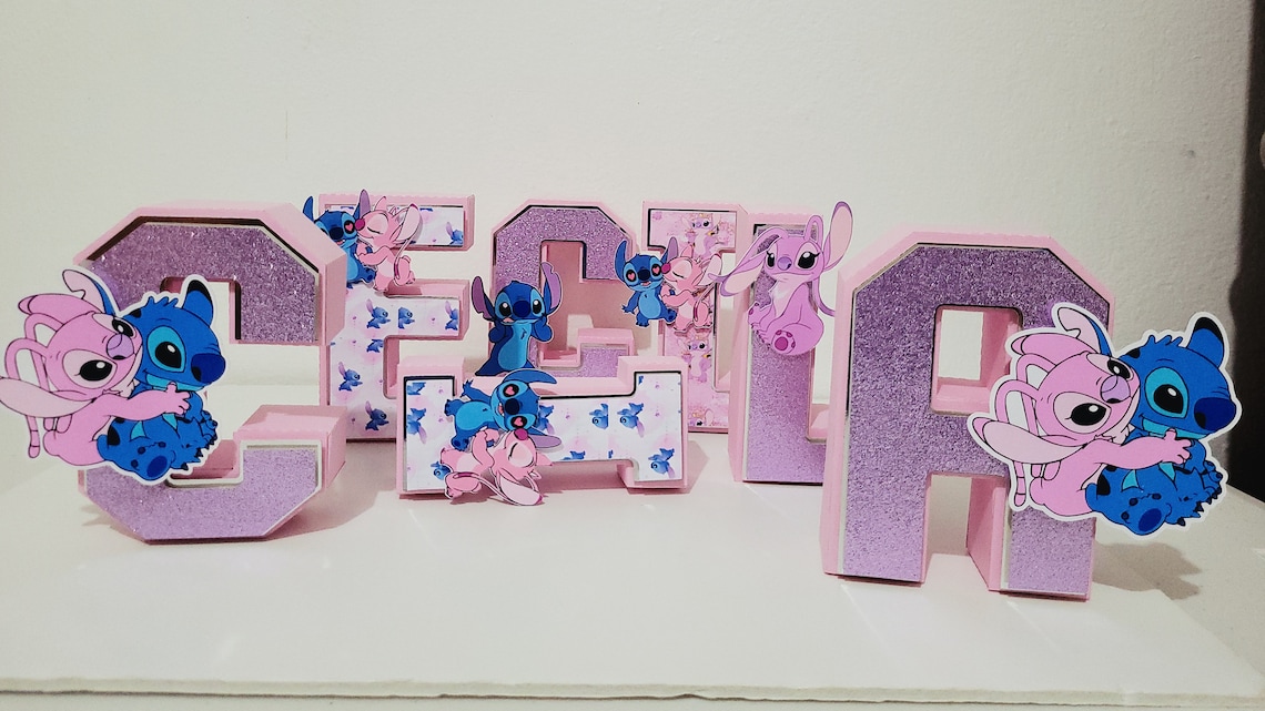 Stitch/angel 3D Letters, Stitch/angel Party Decorations, Stitch/angel ...