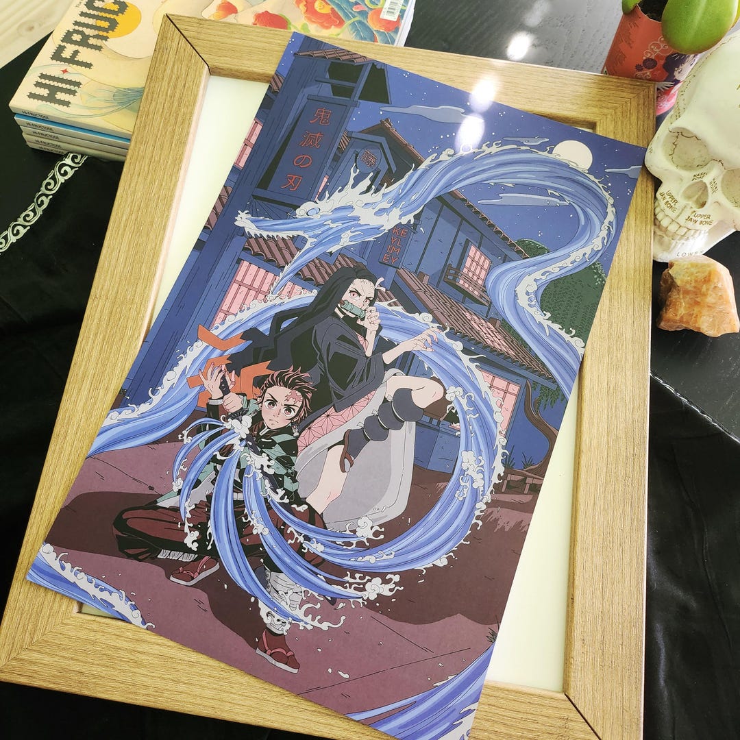 Demon Fighting Siblings Print - Etsy