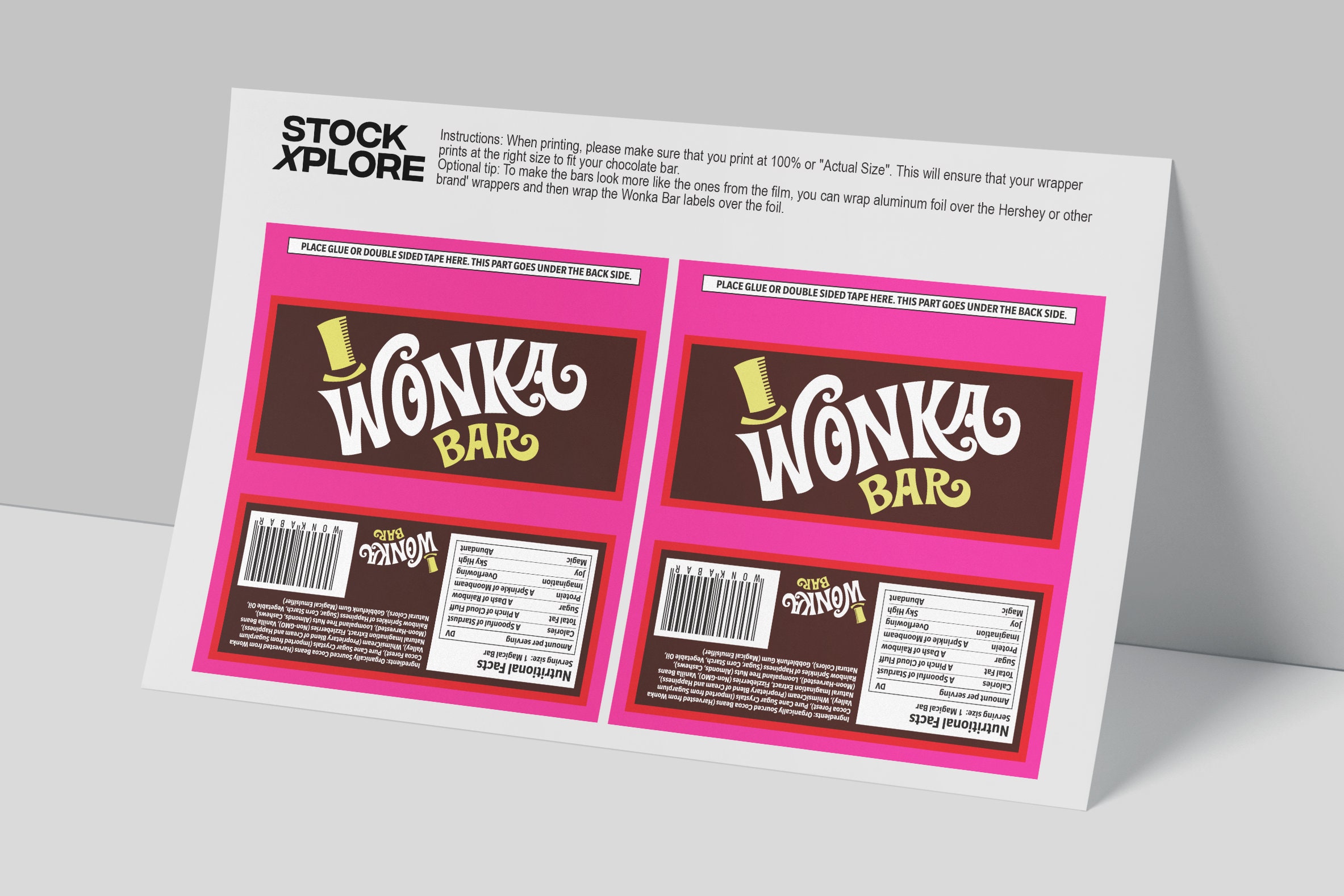 Wonka Chocolate Bar Label Digital PDF for Hershey's - Etsy Canada